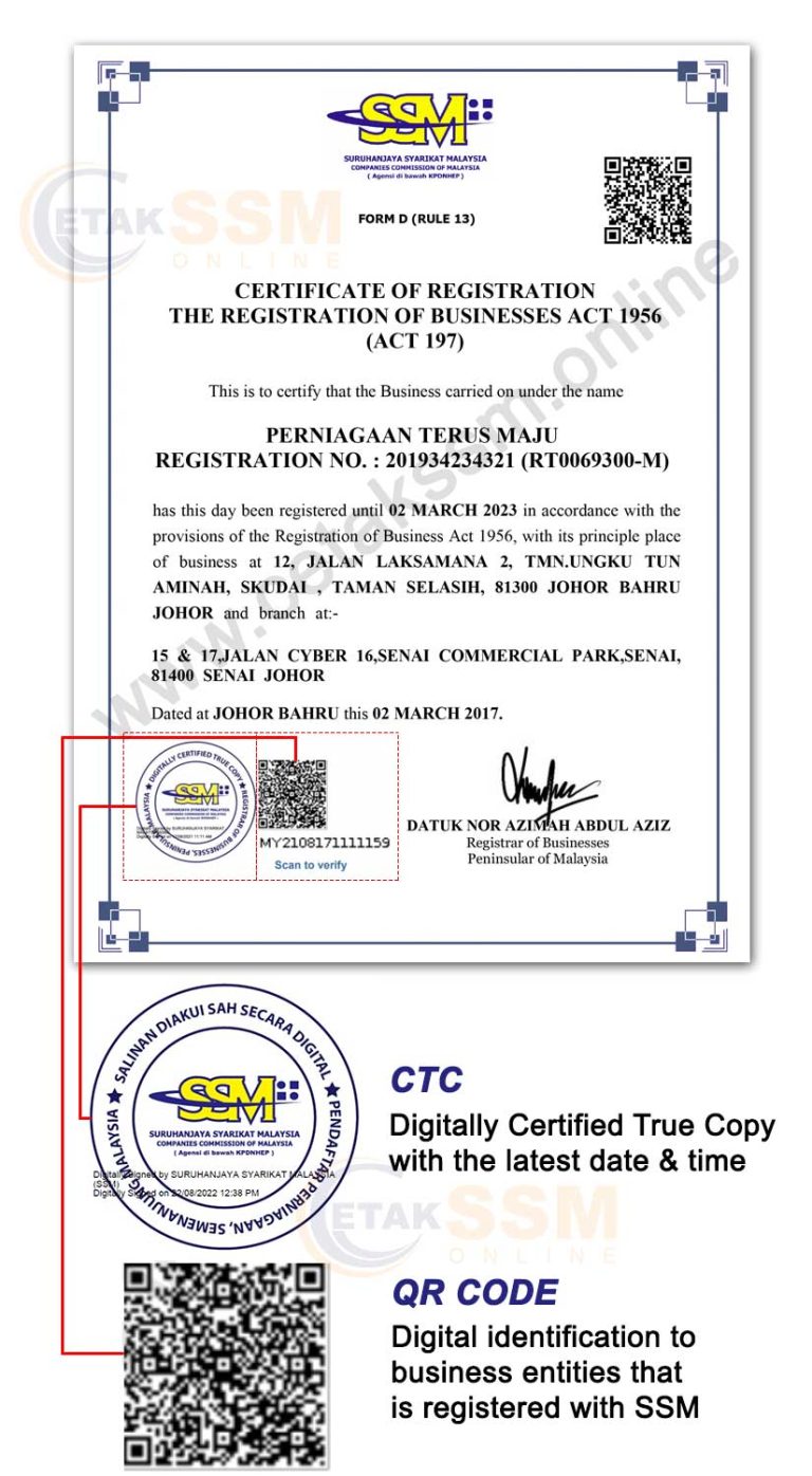 Reprint SSM Documents Online With CTC | MyData / E-Info